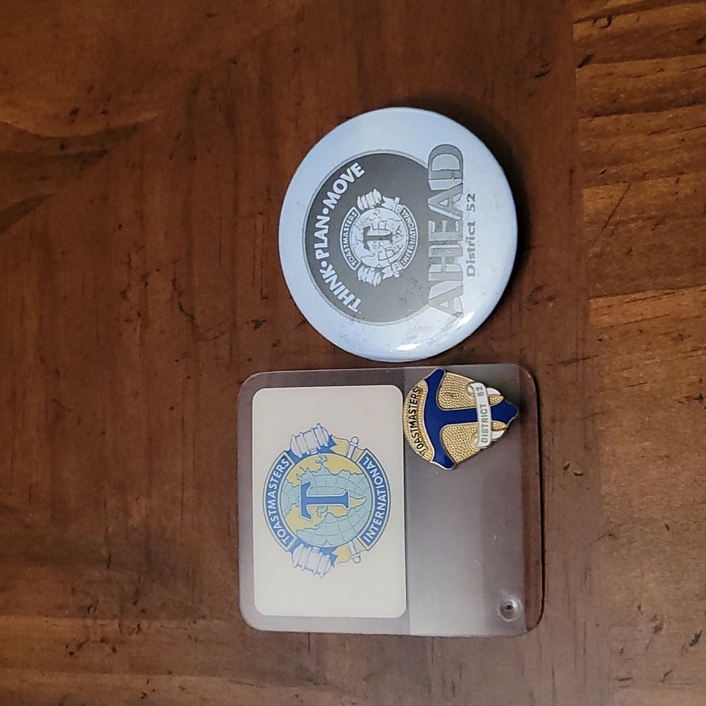 Vintage Toastmasters Badge & Pins - Gem